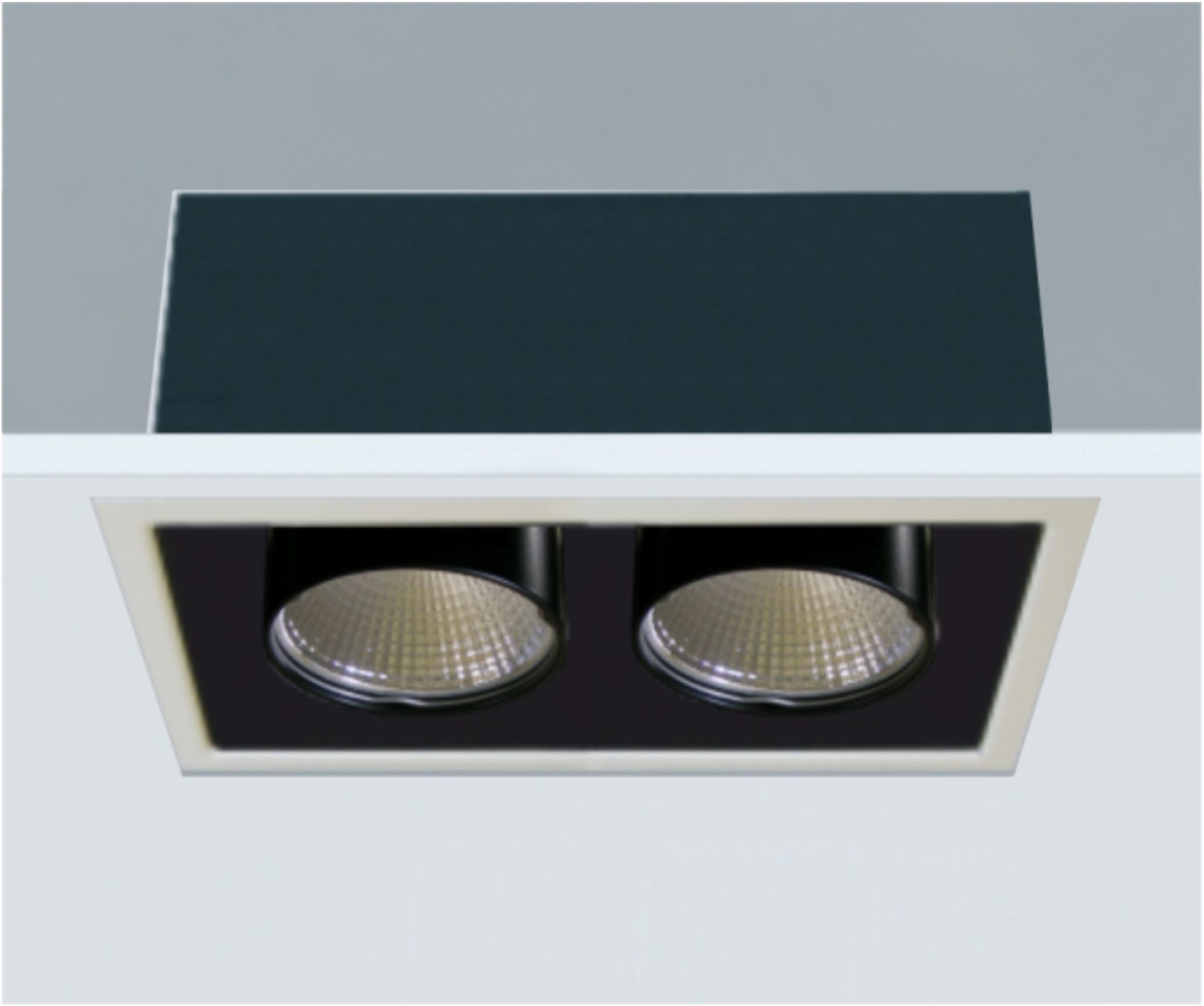 Foco empotrado con marco Mini Block Doble - Luz y Color 2000 ...